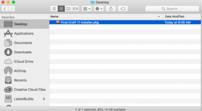 Installing Final Draft - Cloned | School of the Arts Academic Information