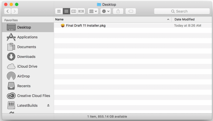 Installing Final Draft - Cloned | School of the Arts Academic Information